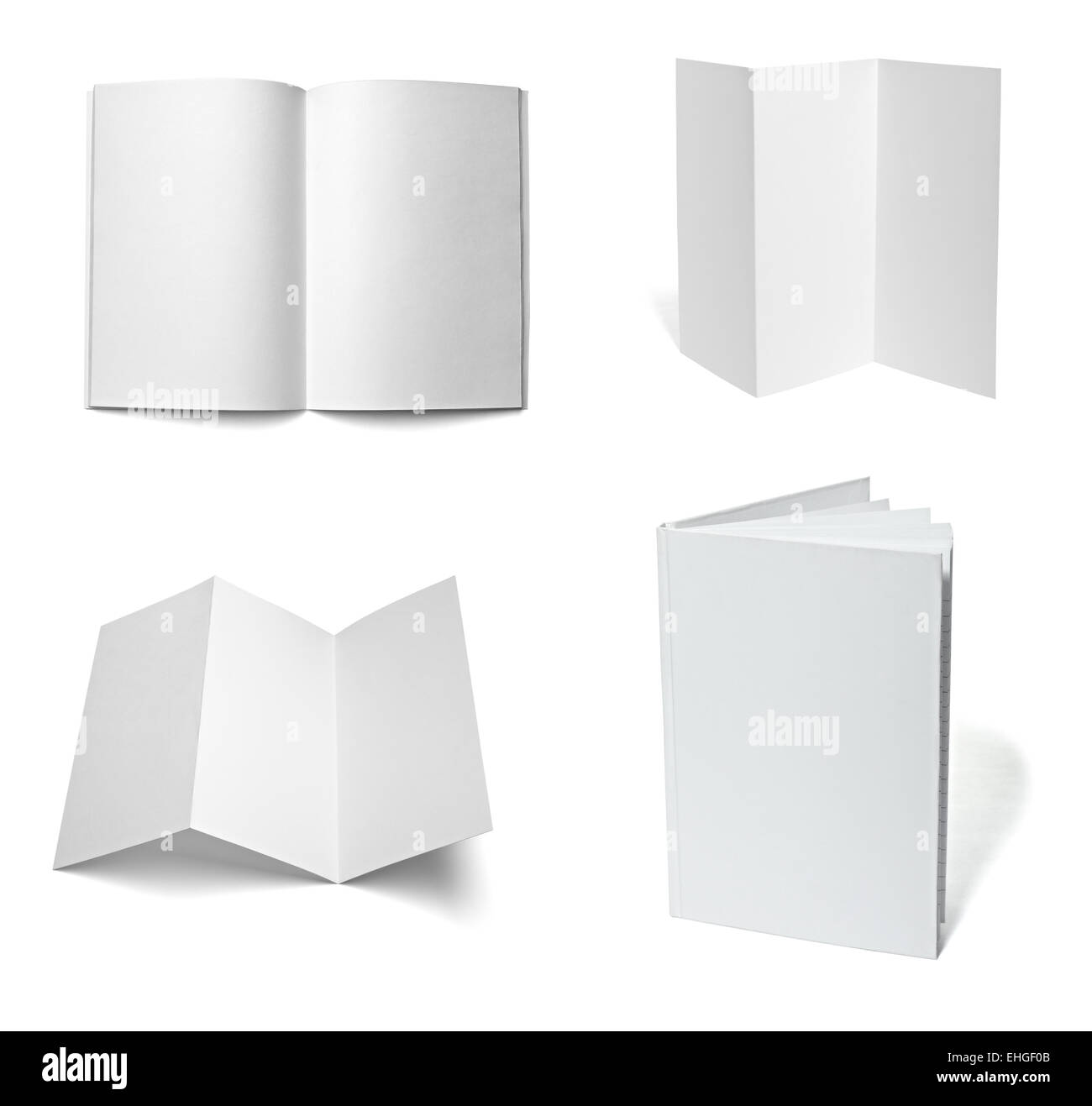 leaflet notebook textbook white blank paper template Stock Photo - Alamy