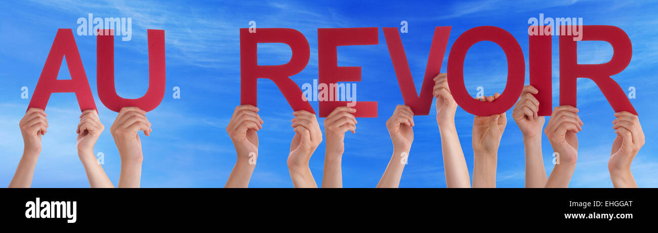 Many Caucasian People And Hands Holding Red Straight Letters Or ...