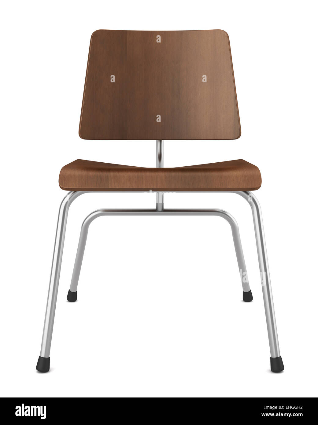 modern wooden brown chair isolated on white background Stock Photo - Alamy