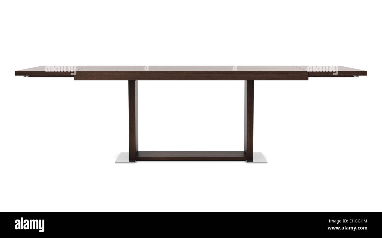 modern brown wooden table isolated on white background Stock Photo - Alamy