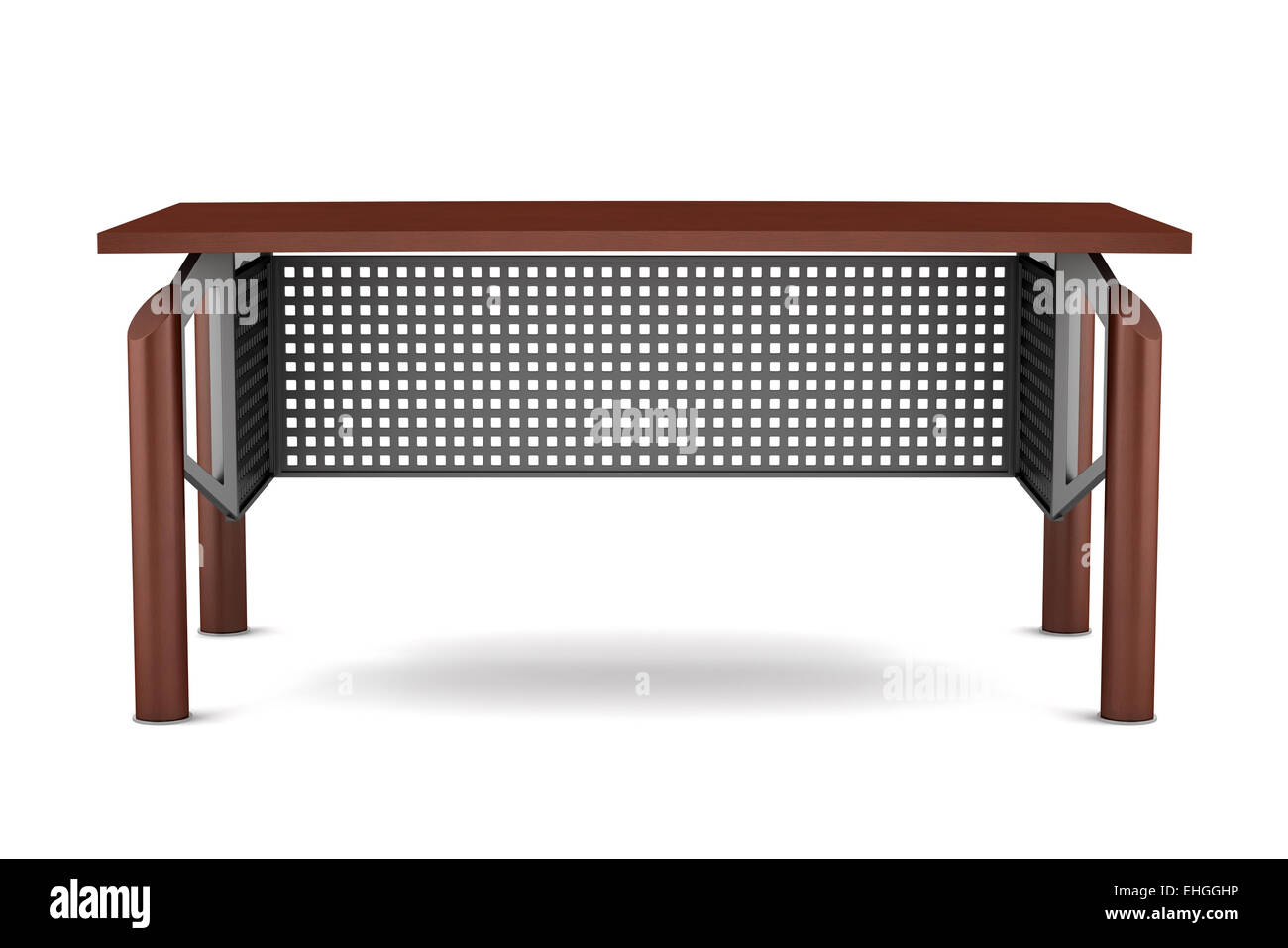 modern brown office wooden table isolated on white background Stock ...