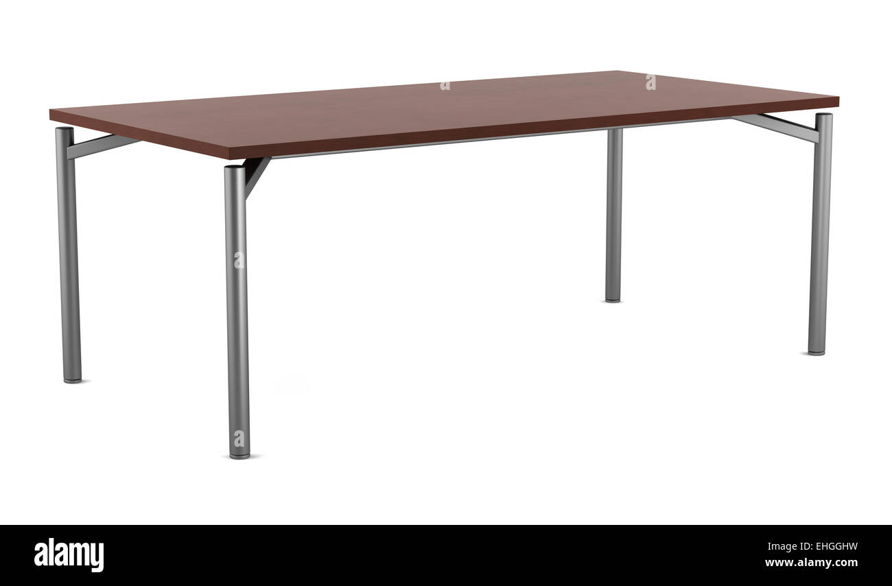 modern brown table isolated on white background Stock Photo - Alamy