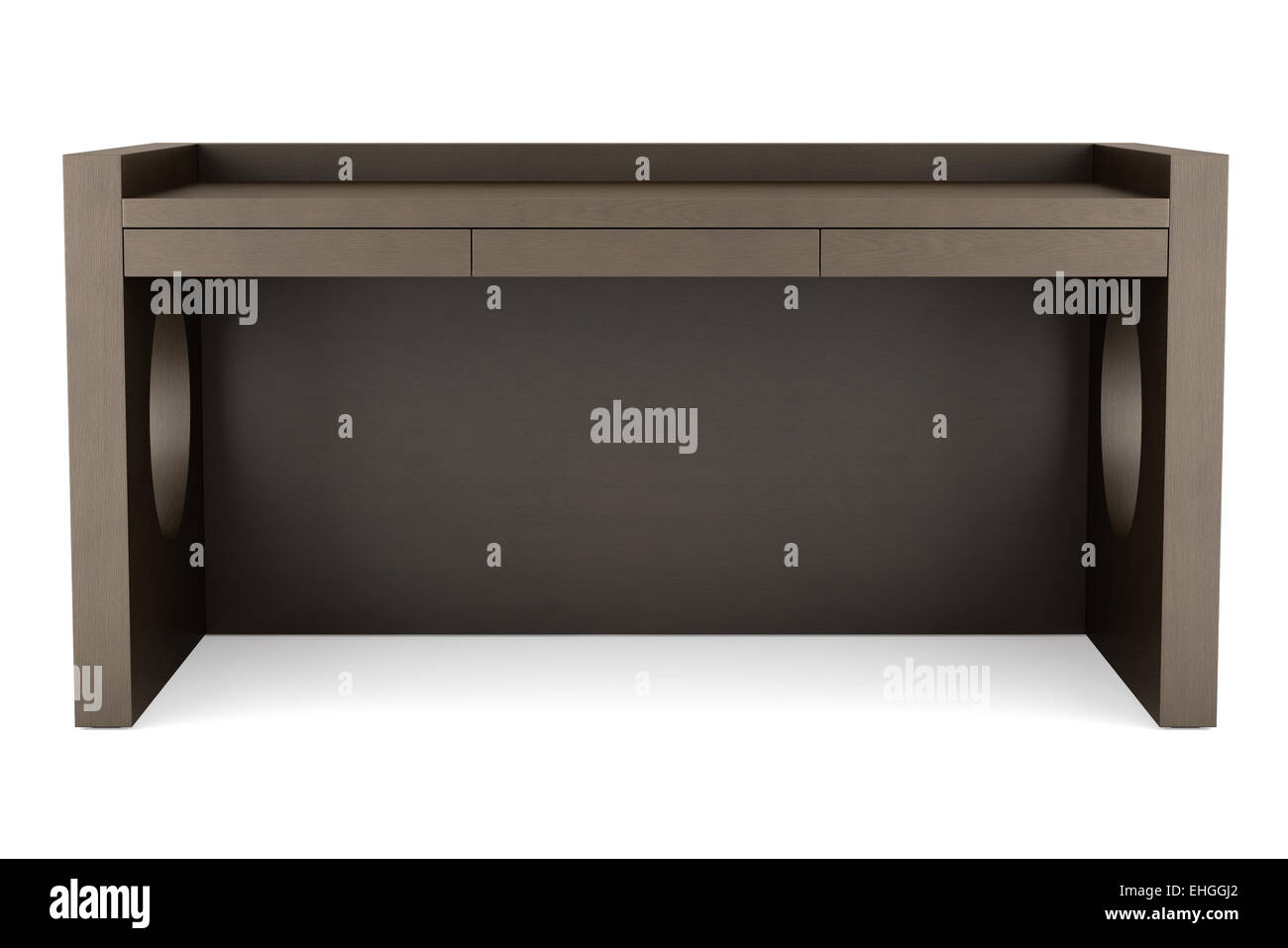 modern brown wooden table isolated on white background Stock Photo - Alamy