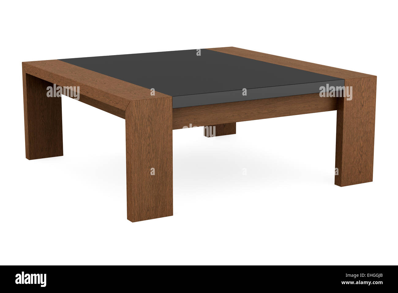 modern brown wooden table isolated on white background Stock Photo - Alamy