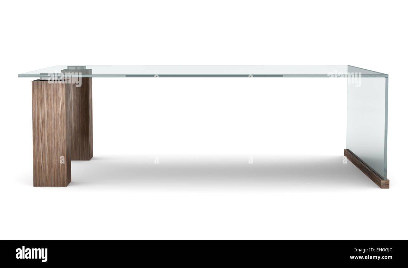 modern glass table isolated on white background Stock Photo - Alamy