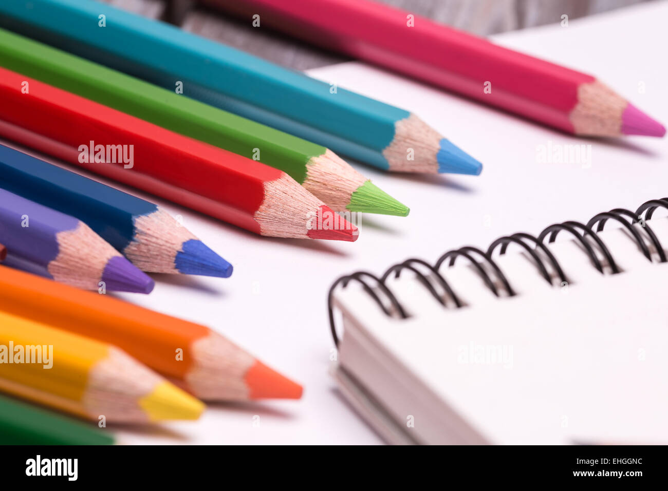 colorful crayons and pencils Stock Photo - Alamy