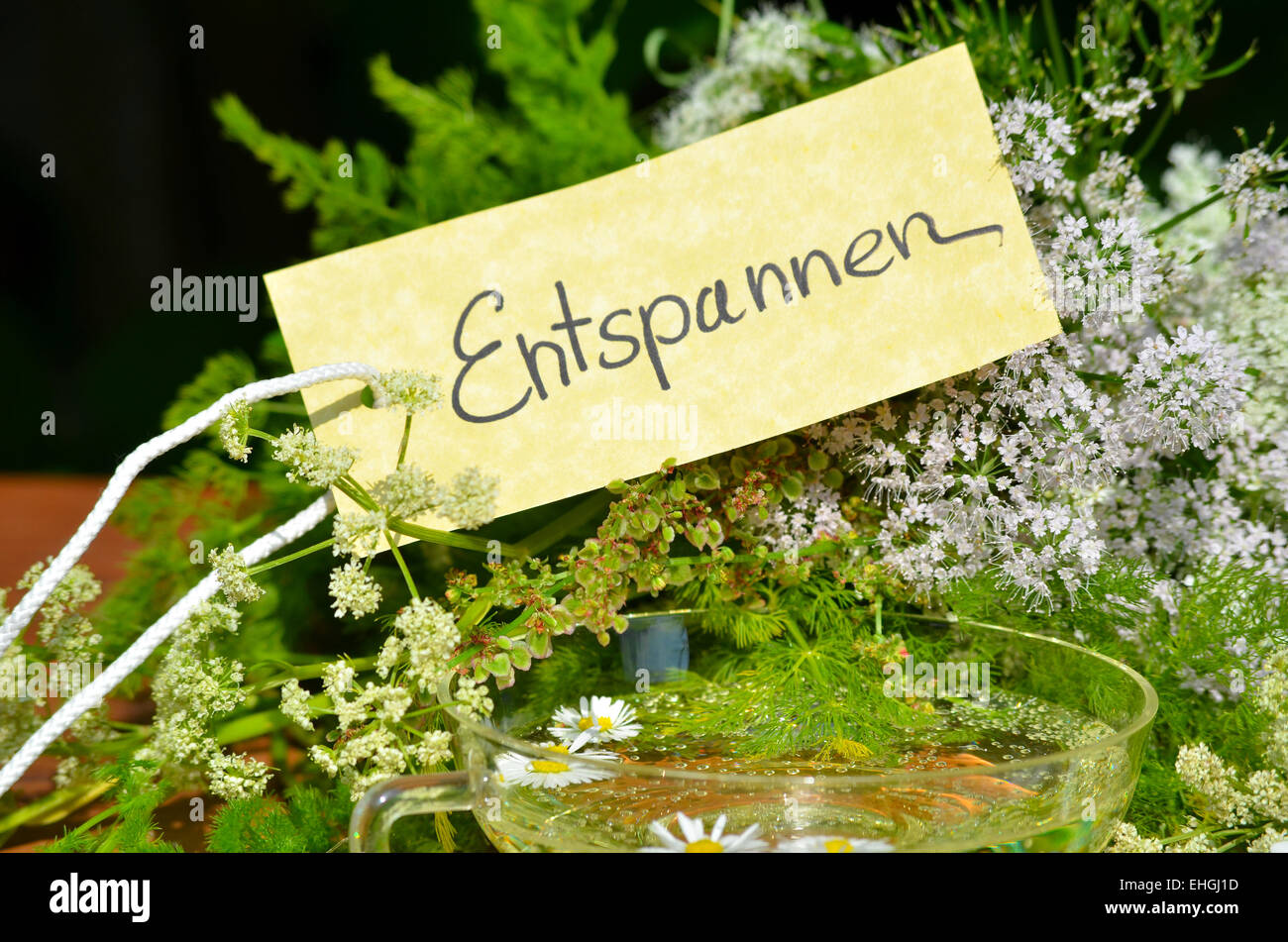 Herbal Spa Relax peace sign Stock Photo - Alamy