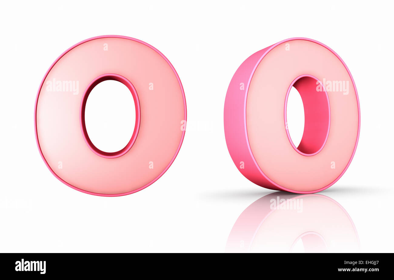 Pink Number Zero Stock Photo - Alamy