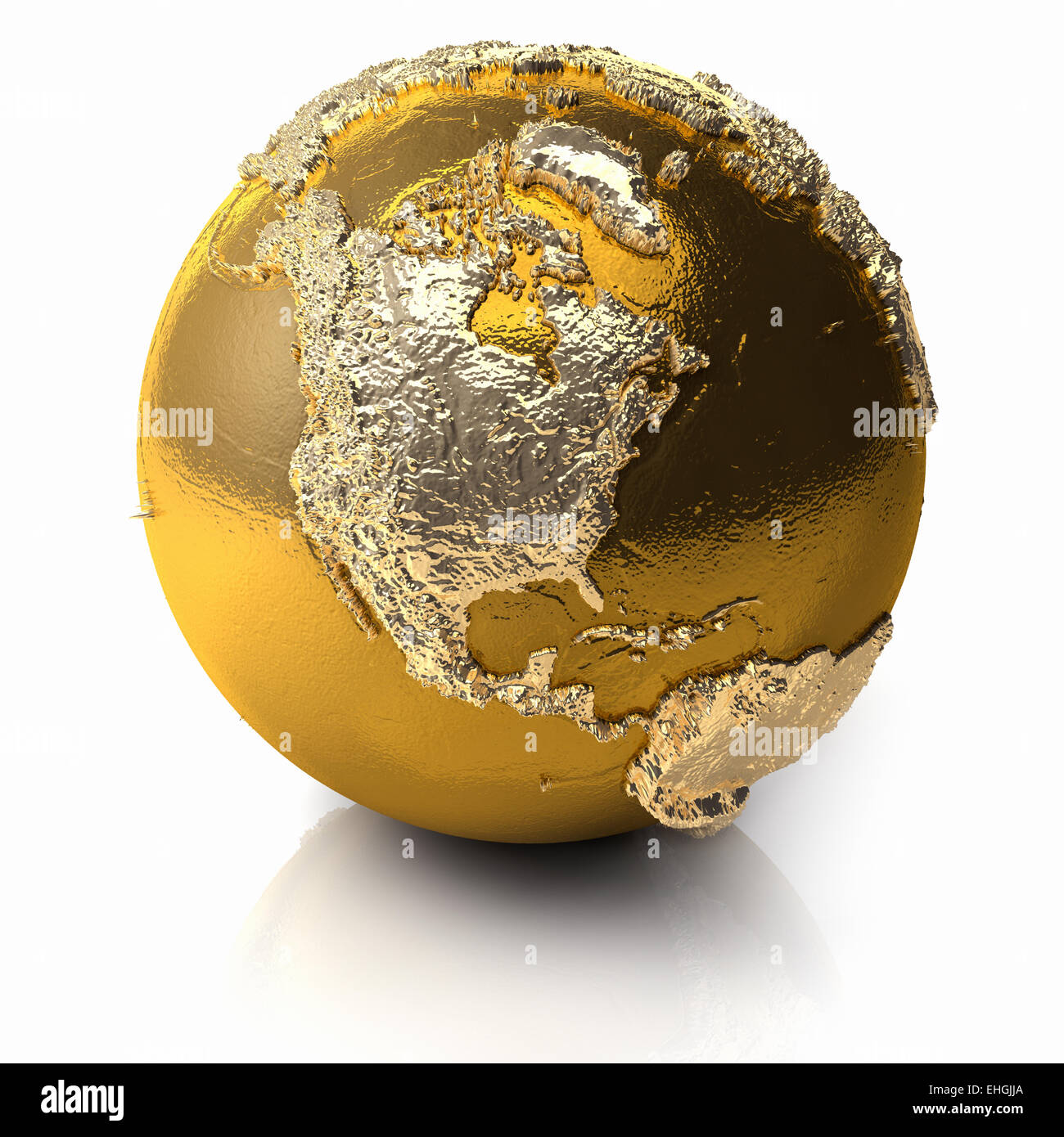 Gold globe metal earth realistic hi-res stock photography and images ...