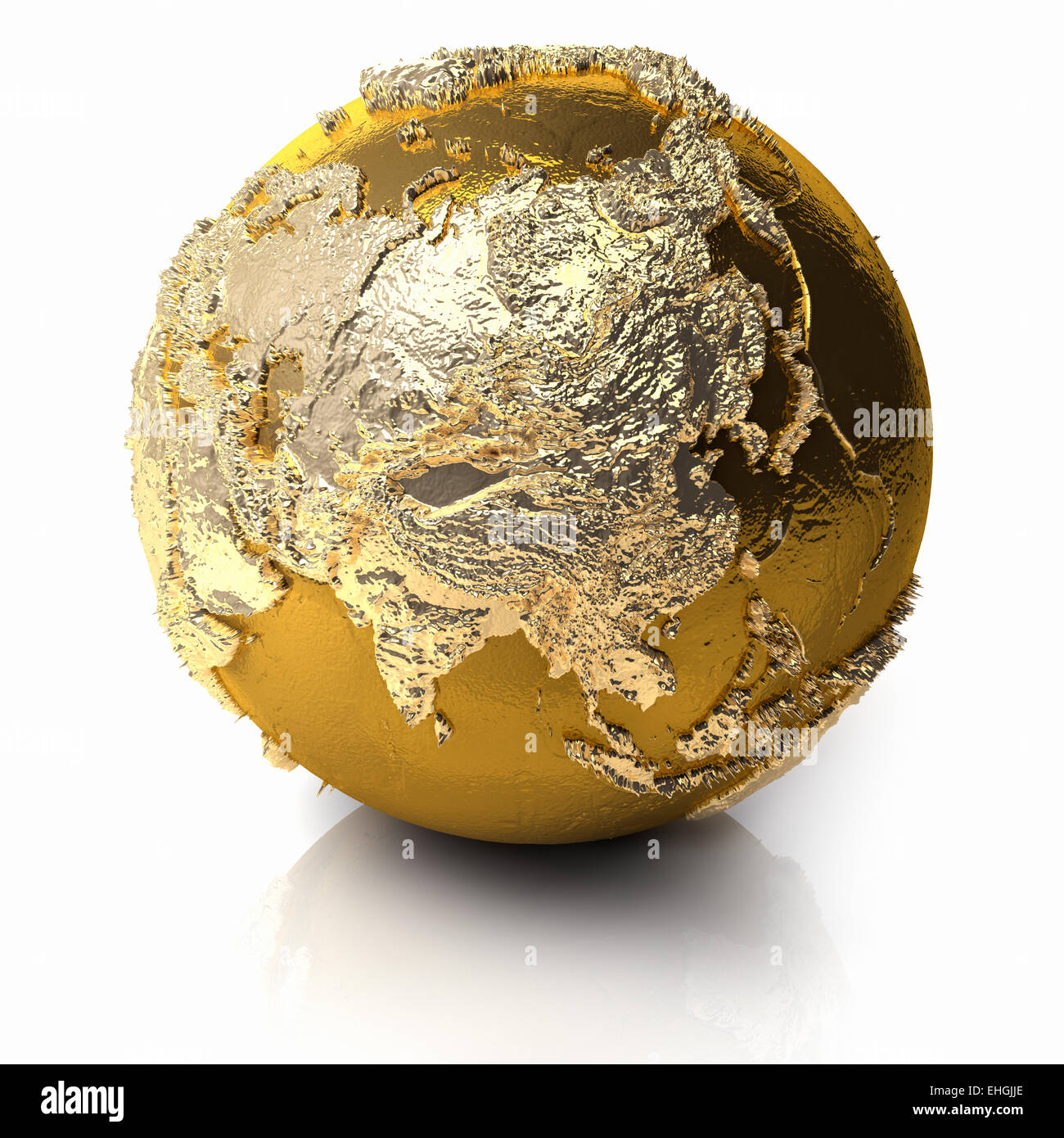 Gold globe metal earth realistic hi-res stock photography and images ...
