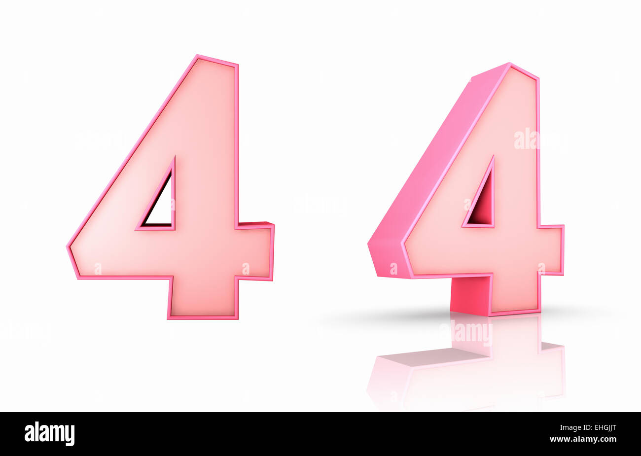 Pink Number Four Stock Photo - Alamy