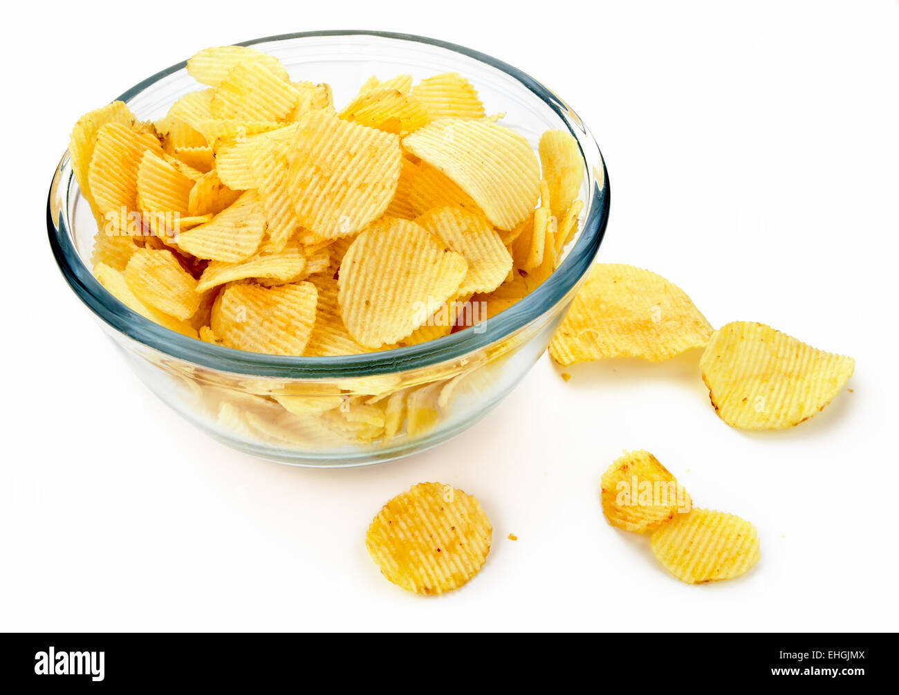 Golden fried potato chips Cut Out Stock Images & Pictures - Alamy