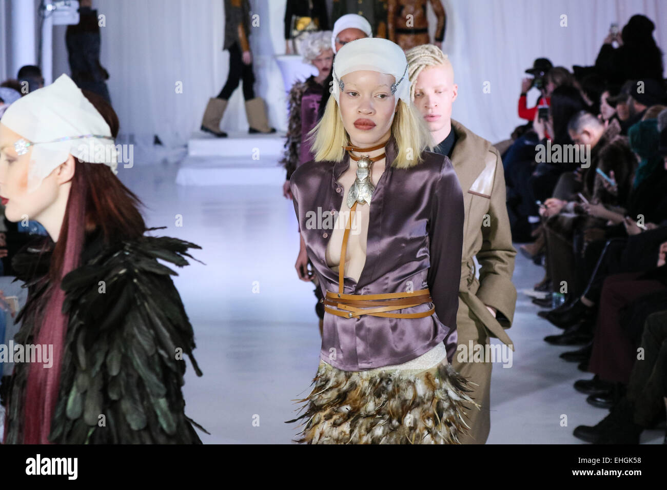 Models walk at Nina Athanasiou Runway at MBFW Fall 2015 at The Designer ...