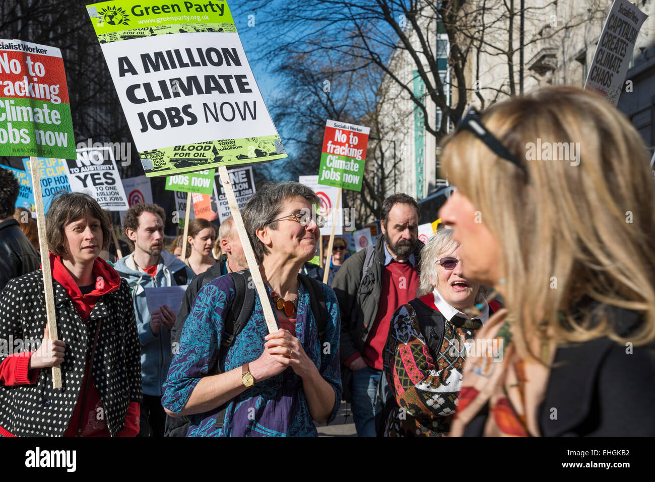 Campaign Against Climate Change demonstration, London, 7 March 2015, Uk ...