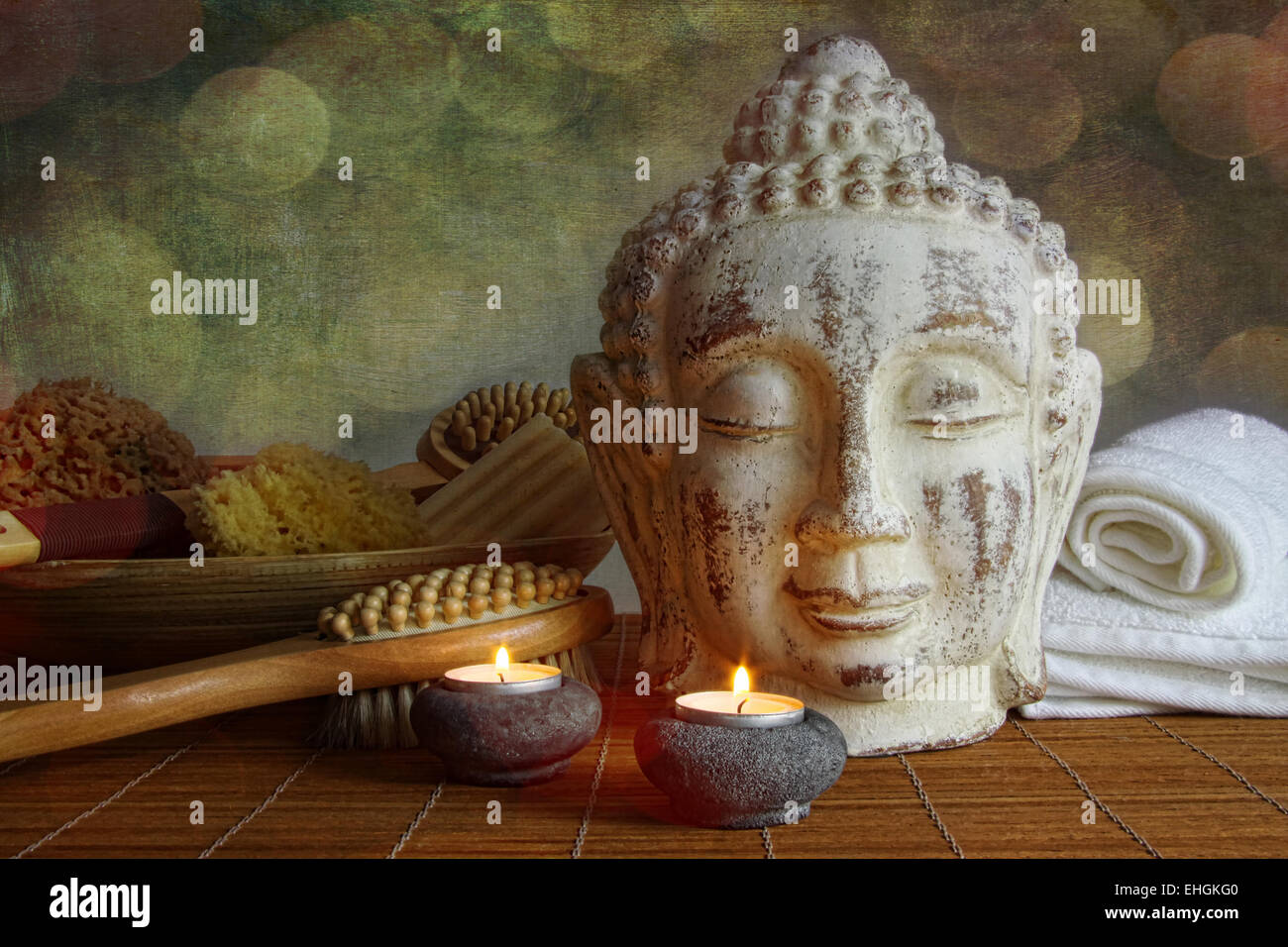 Spa setting for relaxation and meditation Stock Photo - Alamy