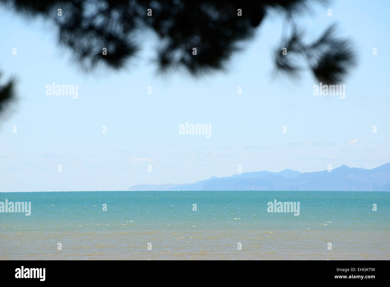 summer's day at Ruby Bay picnic area near Nelson in the South Island of ...