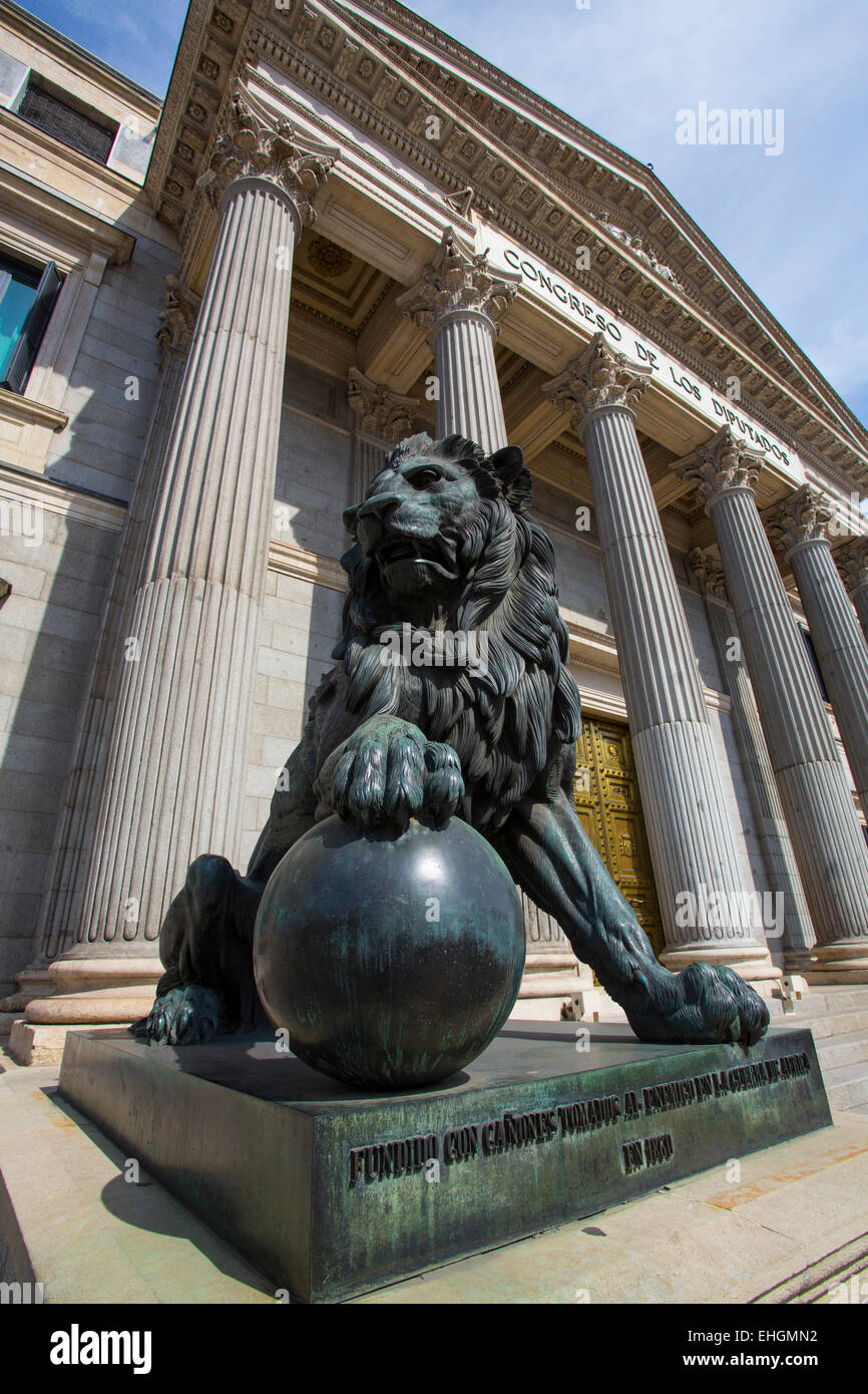 Spain's Parliament Building in Madrid Stock Photo - Alamy