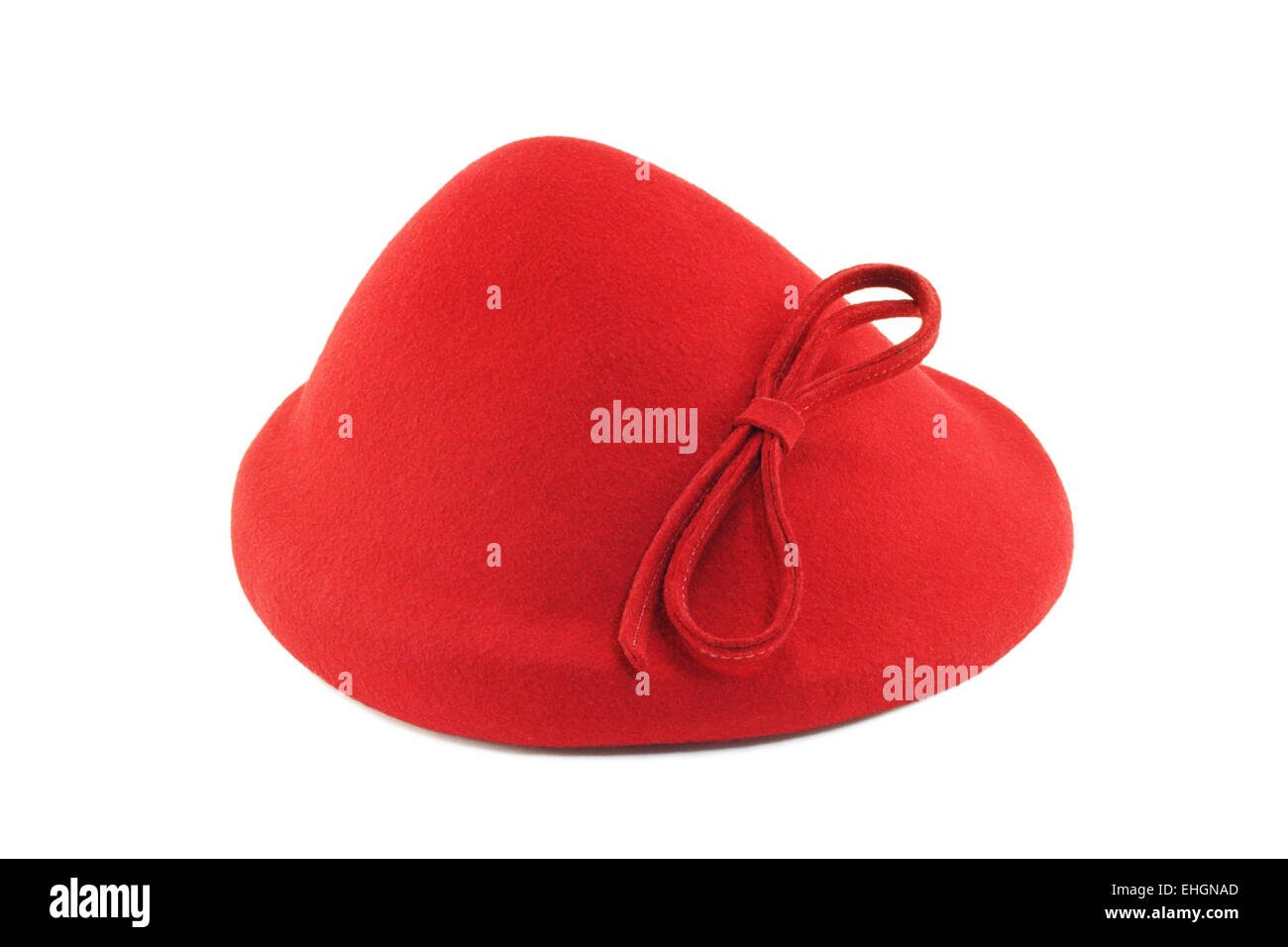 Vintage red bonnet with a bow isolated on white background Stock Photo ...