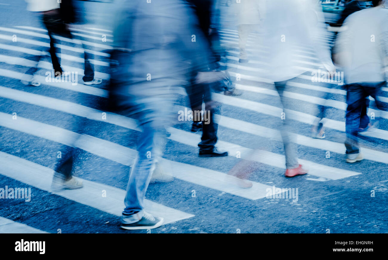 people crowd on zebra crossing street Stock Photo - Alamy