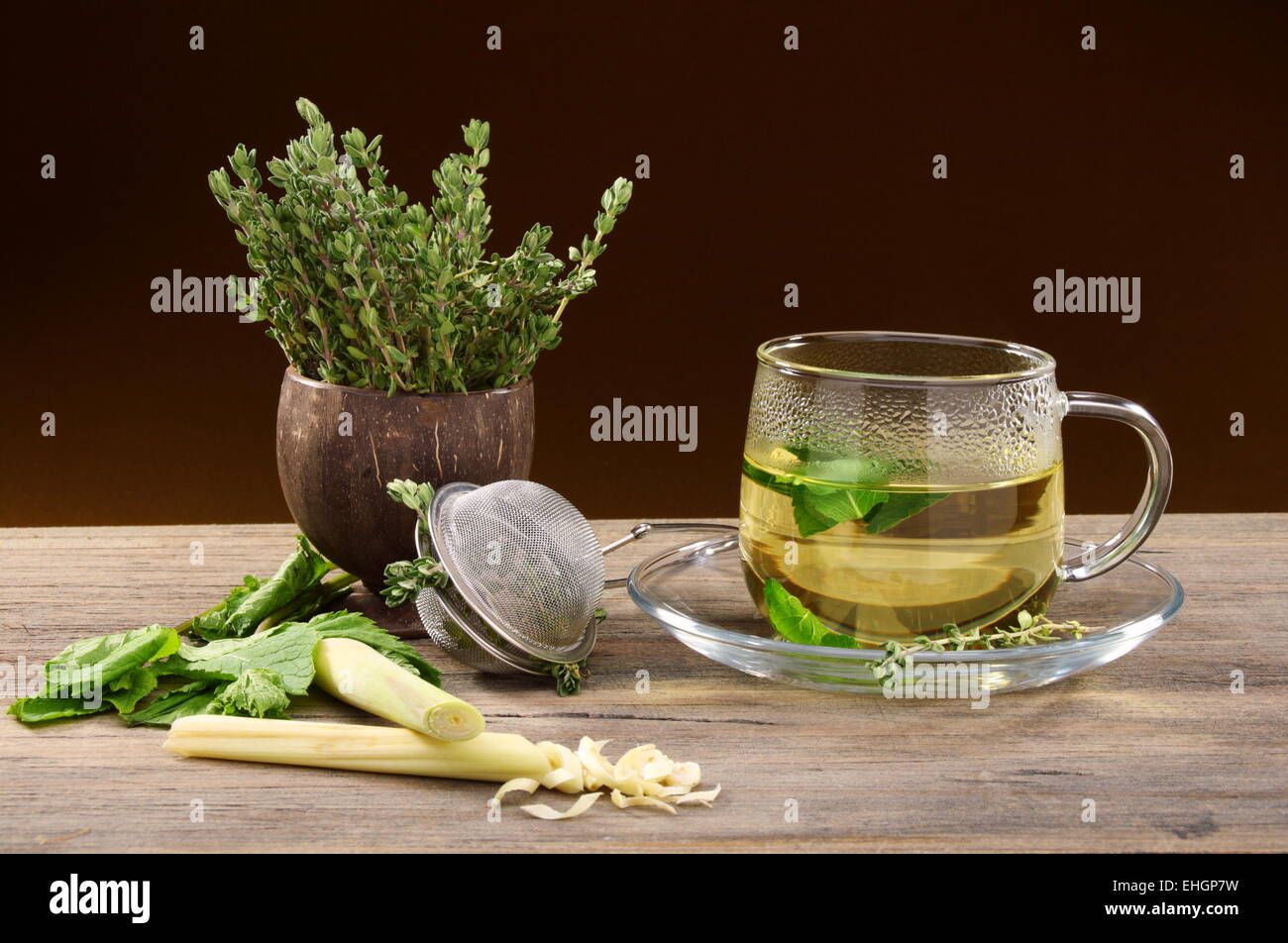 Medicinal herbs for tea Stock Photo - Alamy