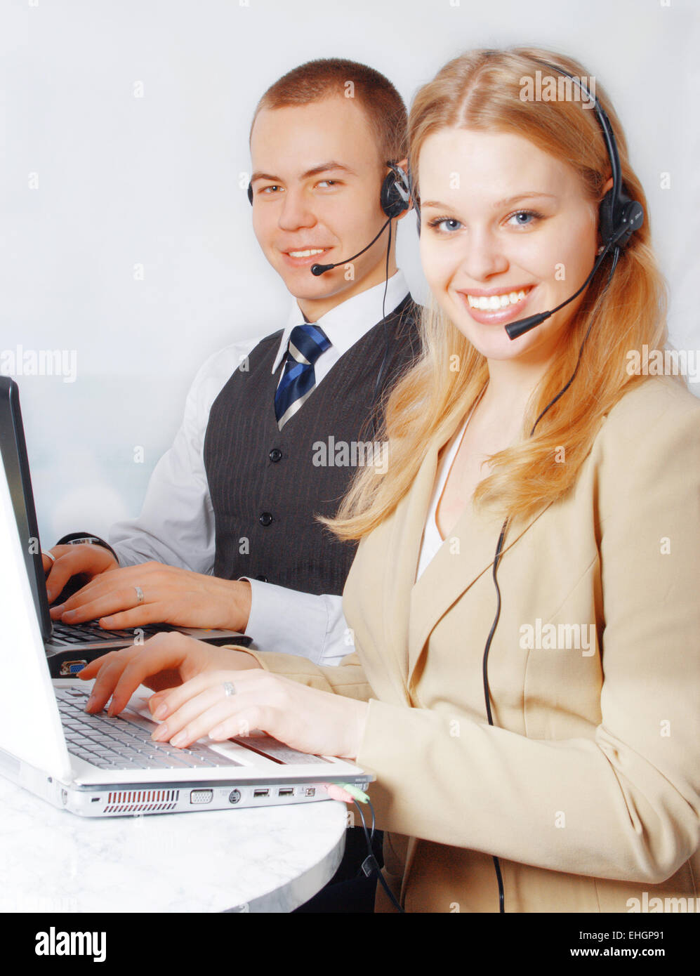 Successful customer service people Stock Photo - Alamy