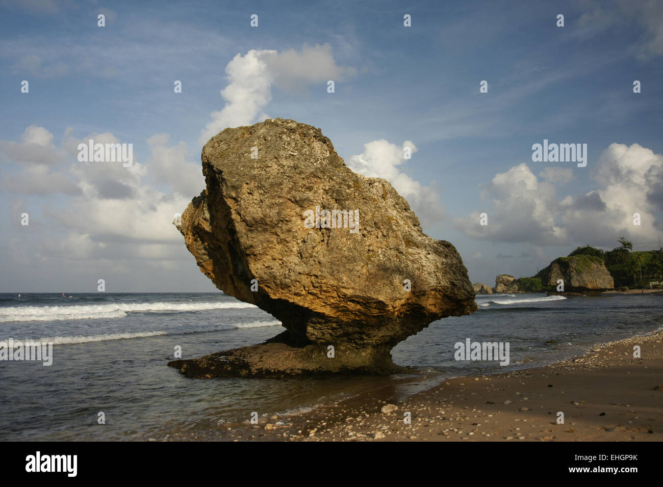 Eroded rocks on beach at Bathsheba Barbados Stock Photo - Alamy