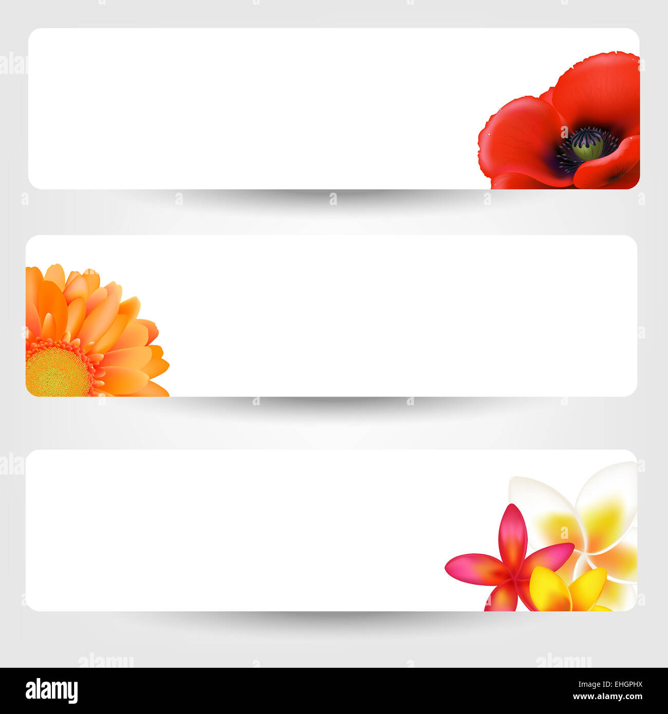 Banners With Flowers Stock Photo - Alamy