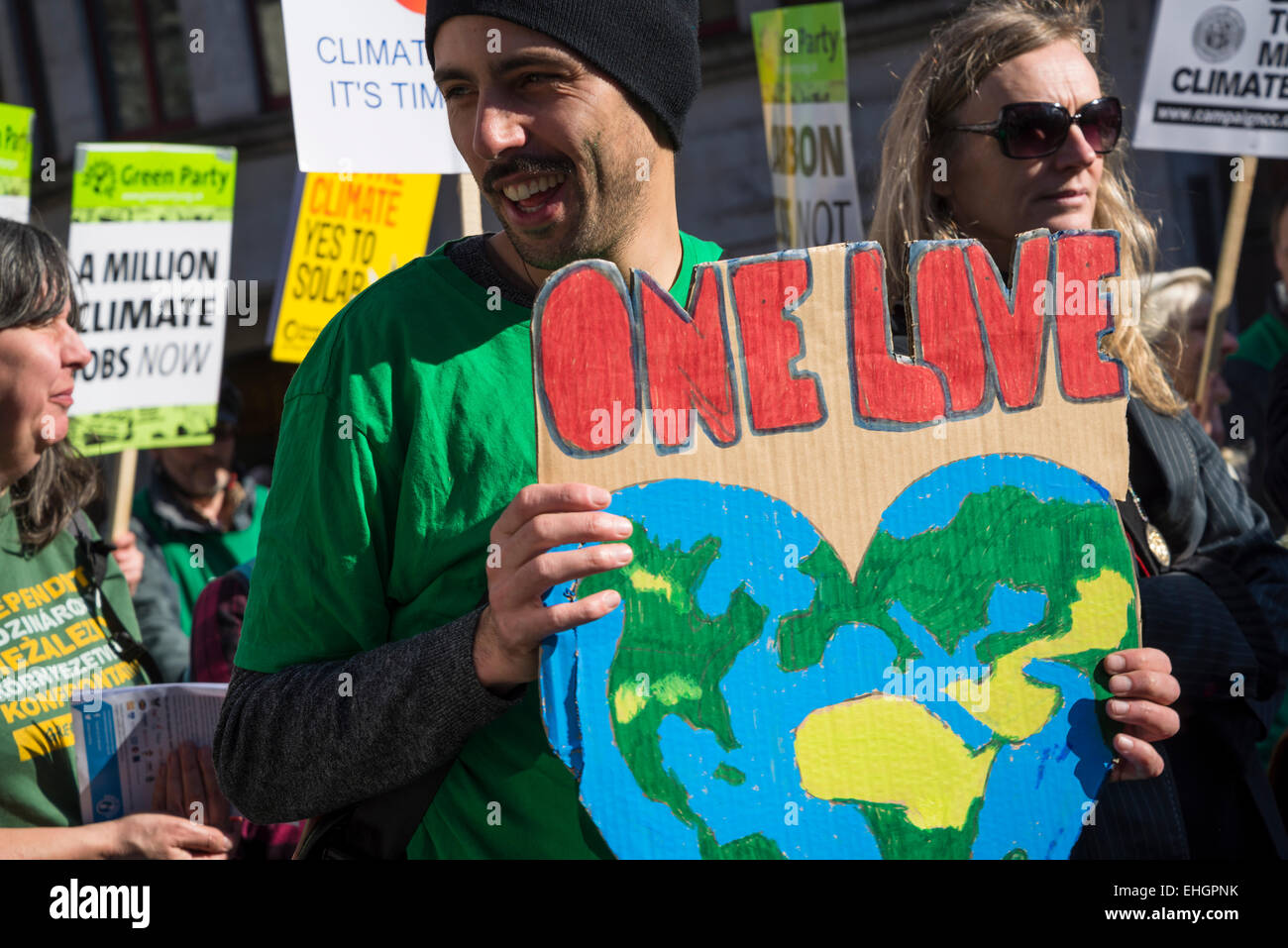 Campaign Against Climate Change demonstration, London, 7 March 2015, Uk ...
