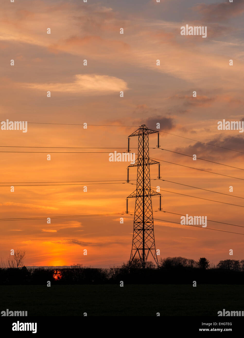 Pylon at sunset Stock Photo - Alamy
