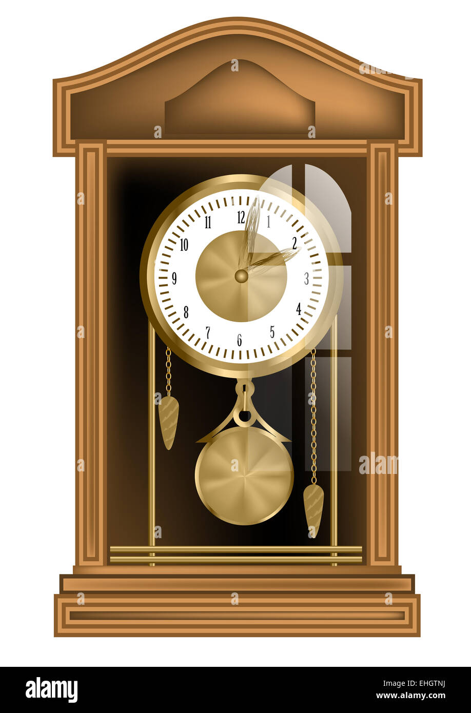 pendulum clock isolated on a white background Stock Photo - Alamy