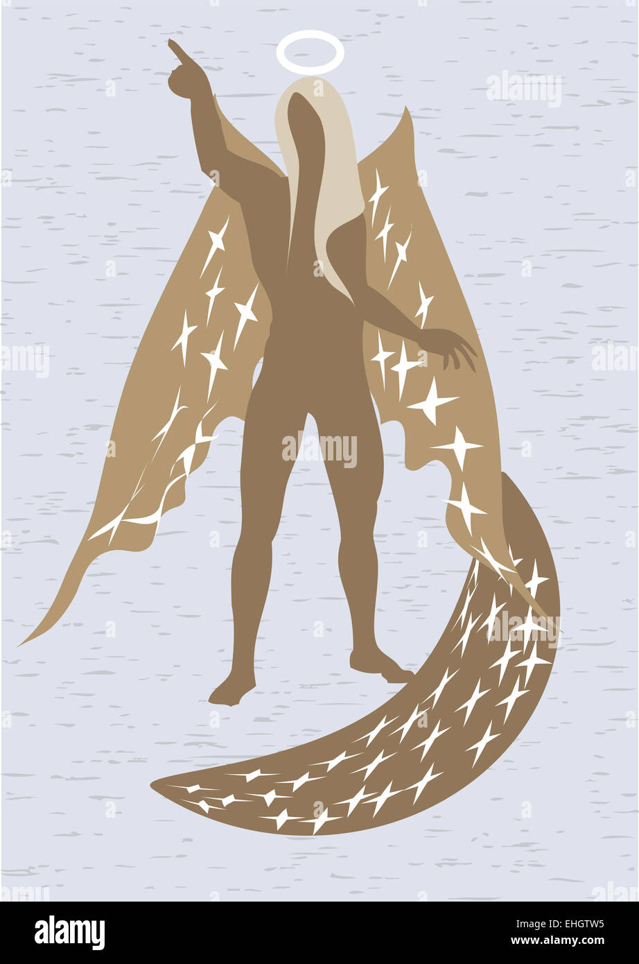 abstract angel on blue background Stock Photo - Alamy