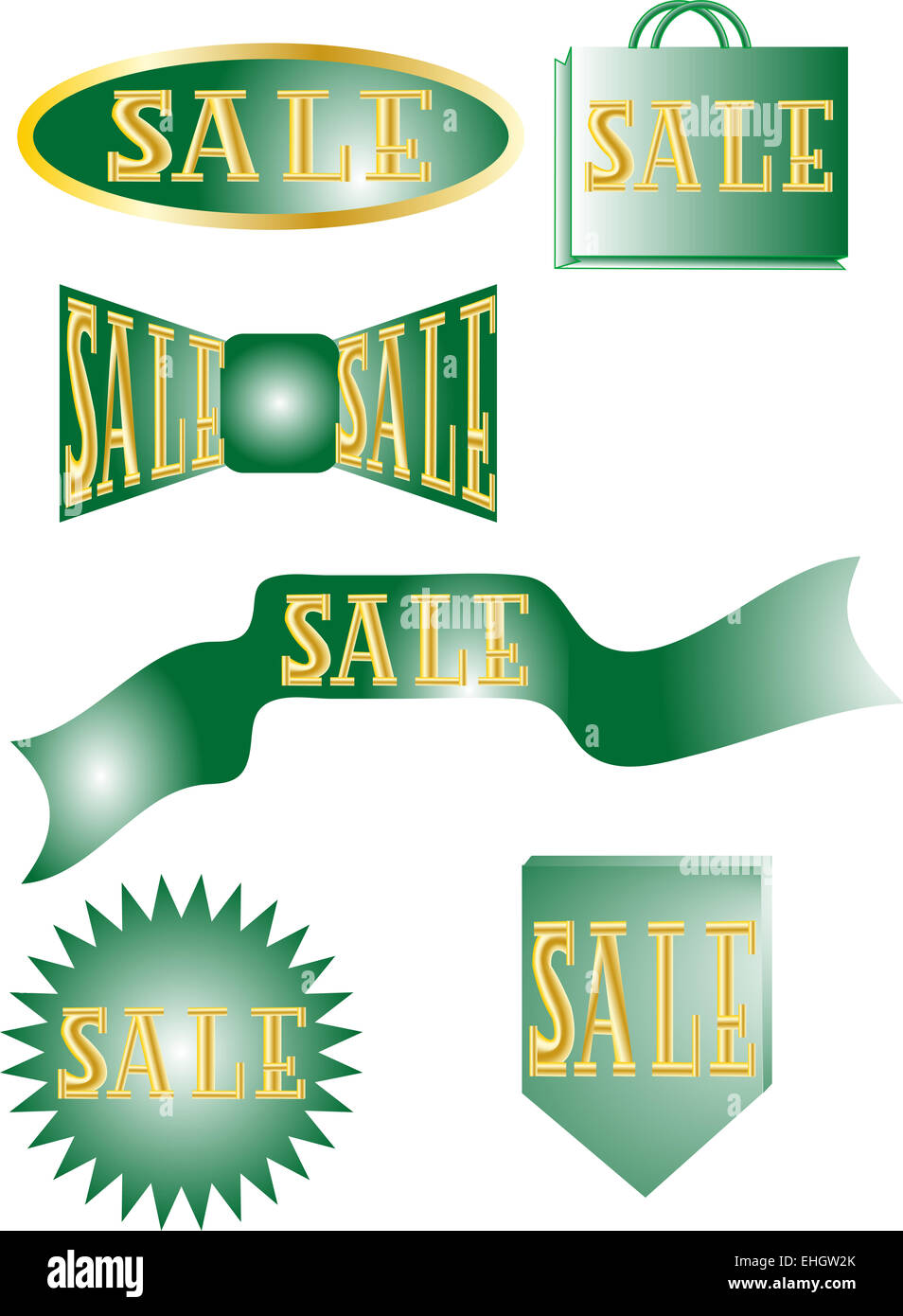 Set of green price tags Stock Photo - Alamy