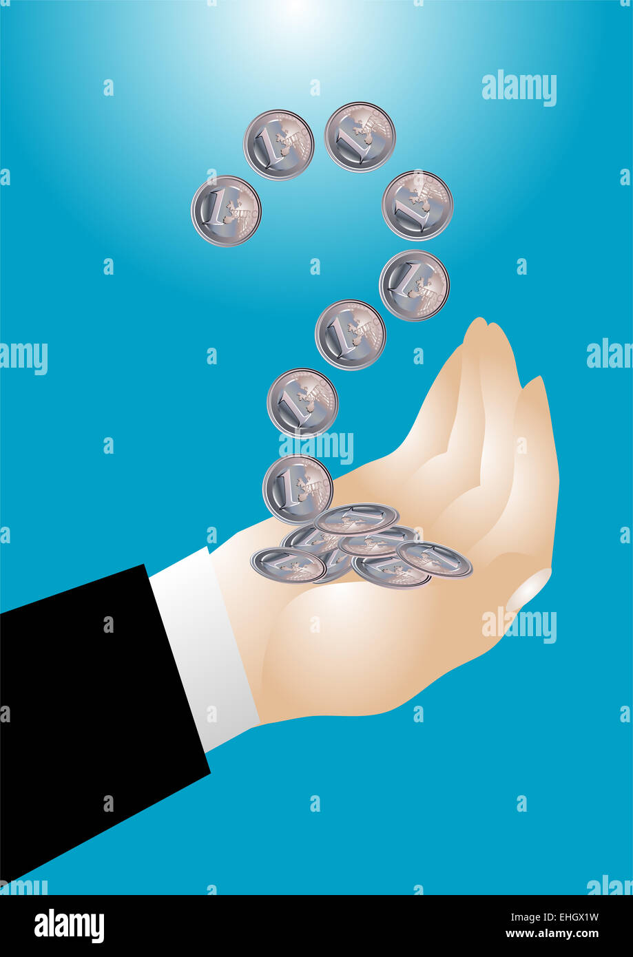 coin in the hand Stock Photo - Alamy