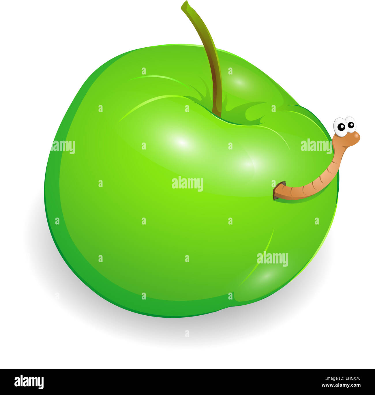 Worm Carrying A Apple Clipart