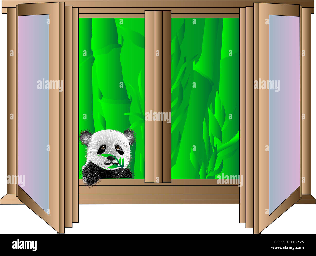 Panda at the window Stock Photo - Alamy