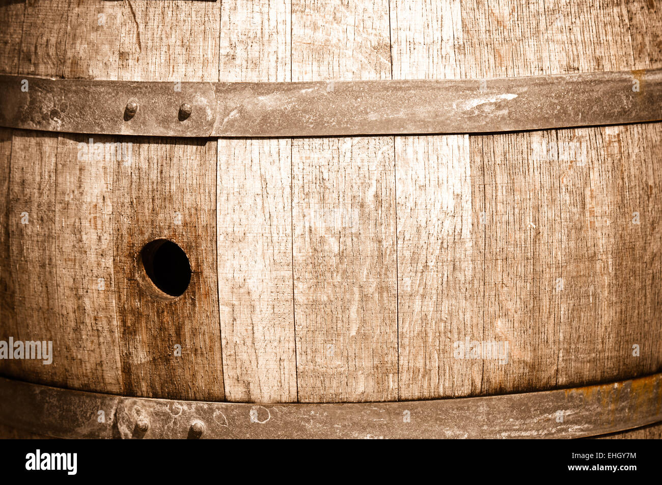 Oak Wine Barrel Close Up Stock Photo - Alamy