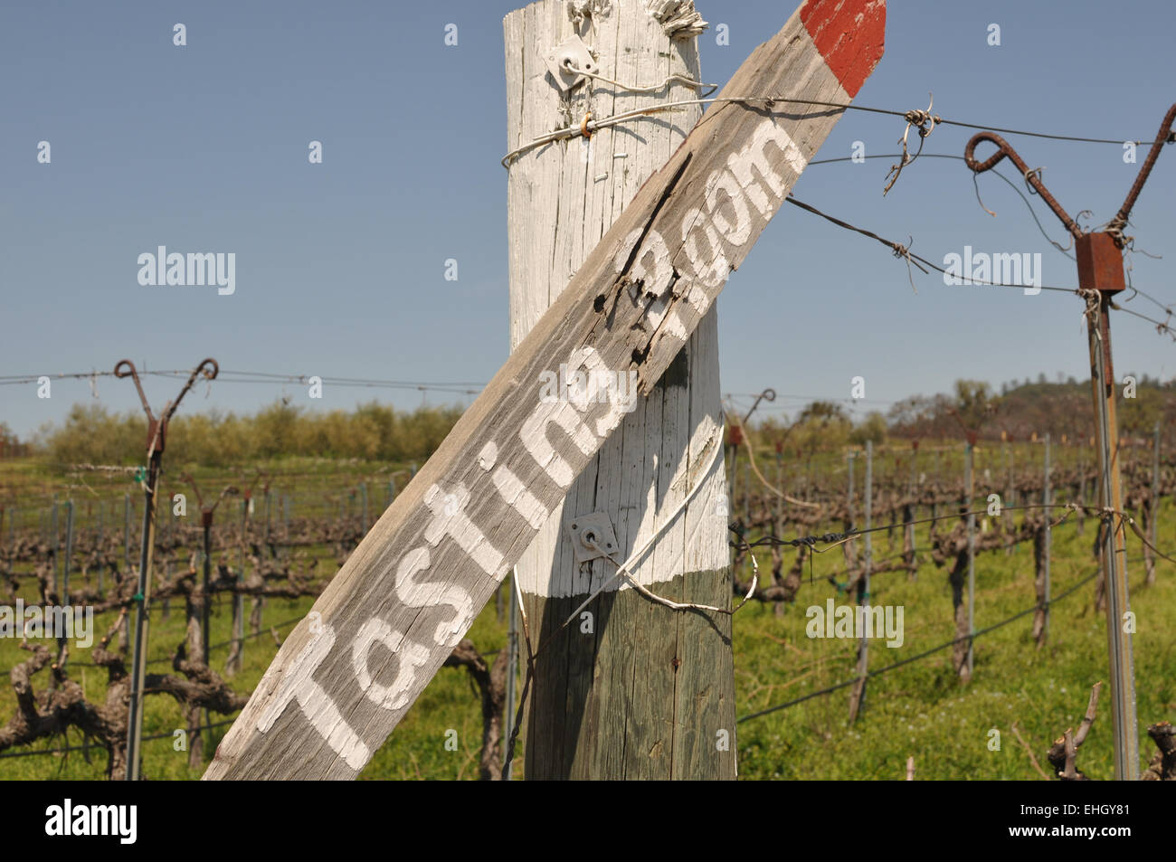 Tasting Room Sign Post Stock Photo - Alamy