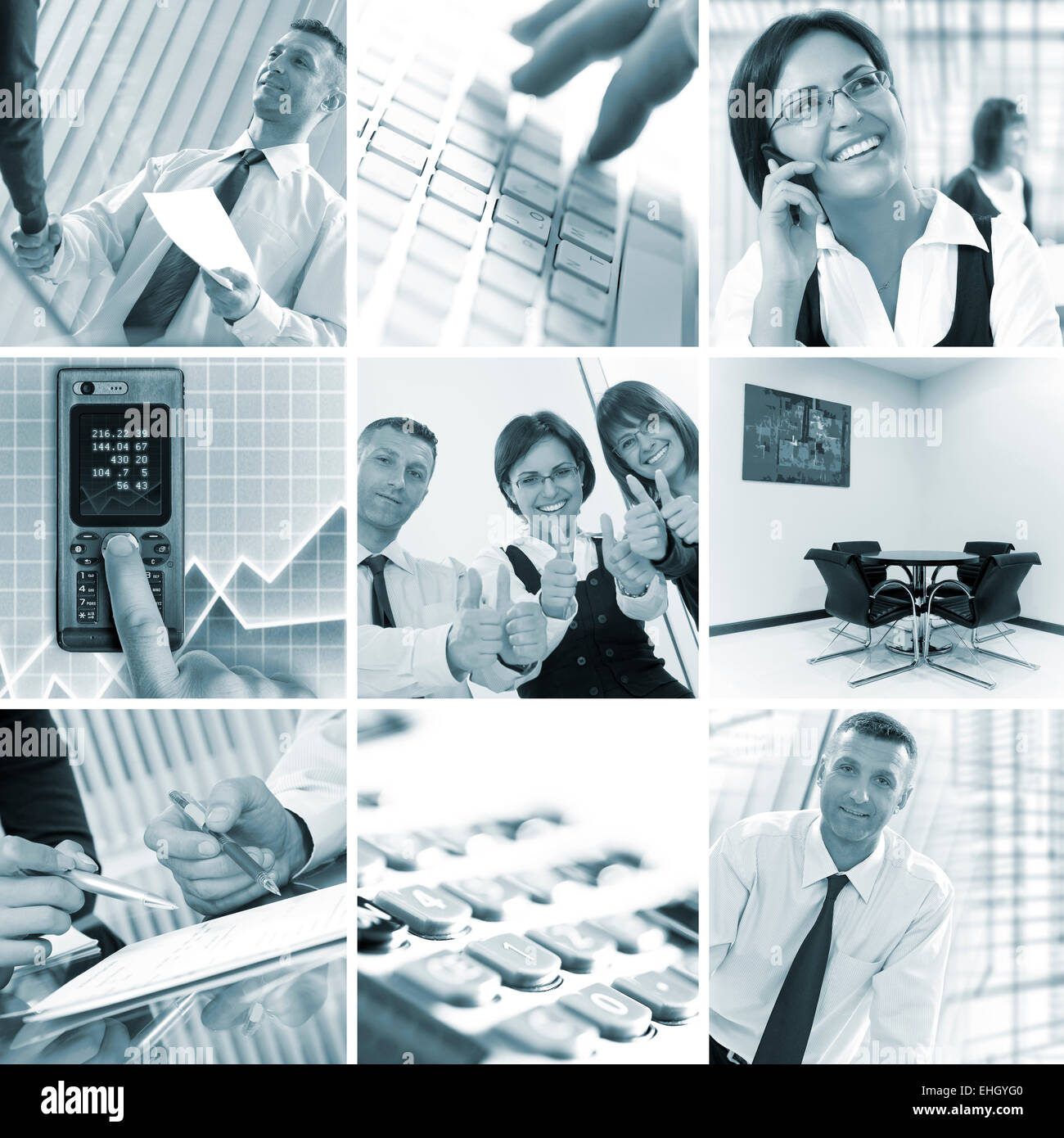 Business collage collaboration discussing hi-res stock photography and ...