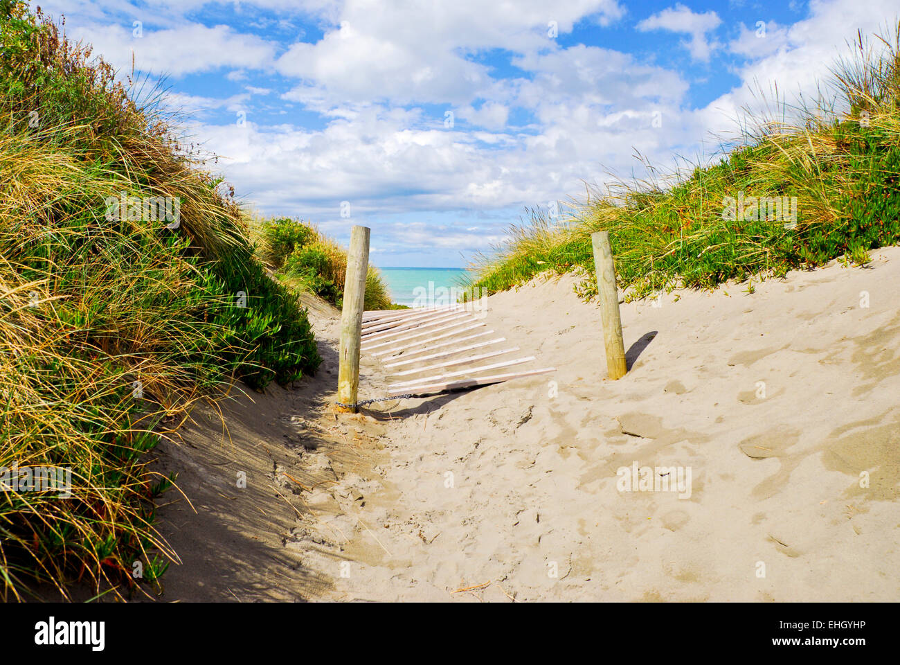 Path over sand dunes leading to the sea Stock Photo - Alamy