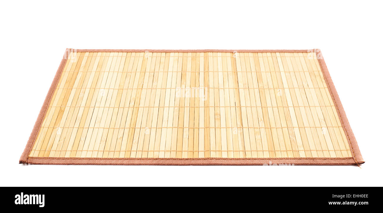 Bamboo straw serving mat isolated Stock Photo - Alamy