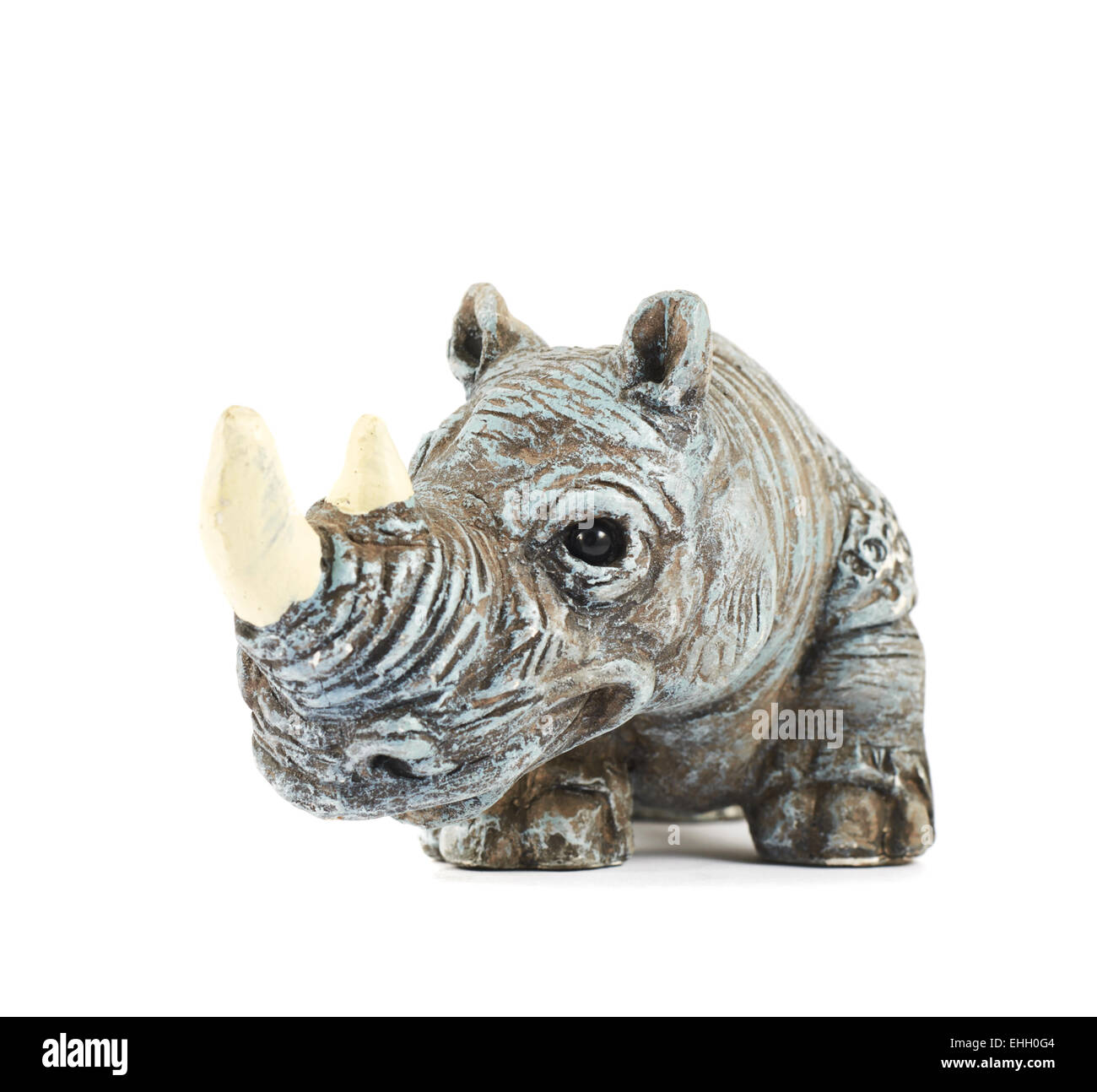 Rhinoceros rhino sculpture isolated Stock Photo - Alamy