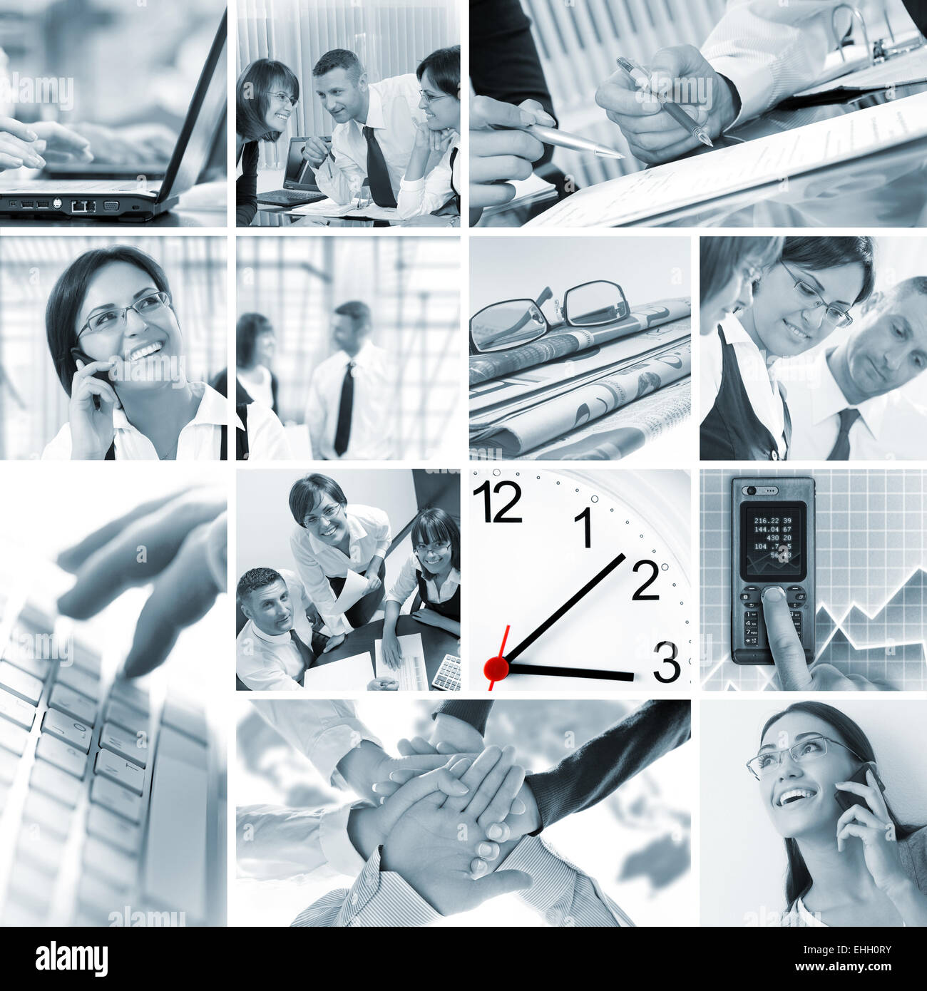 business theme photo collage composed of few images Stock Photo - Alamy