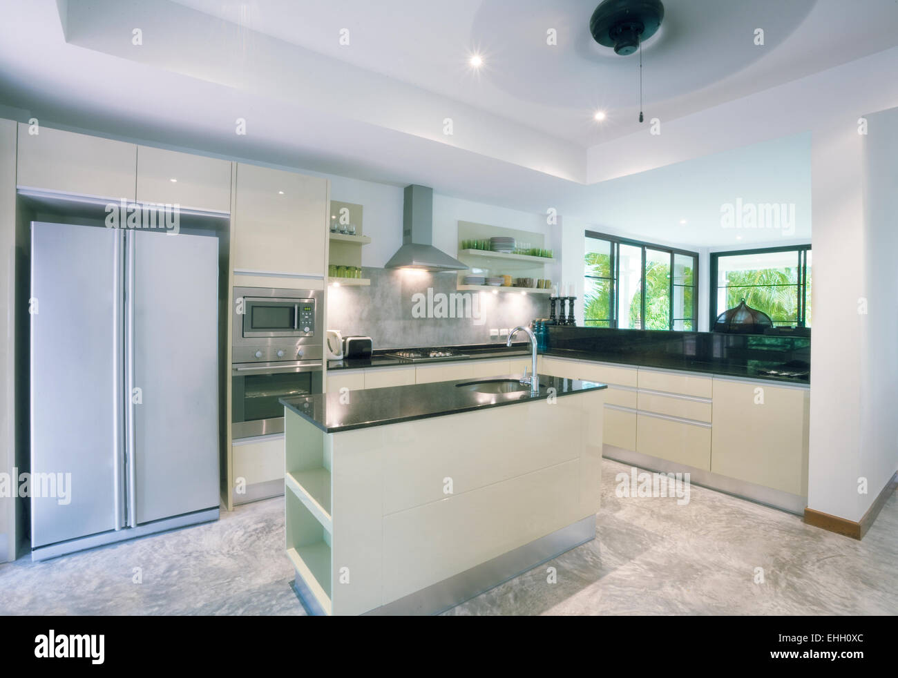 View of nice kitchen interior Stock Photo - Alamy