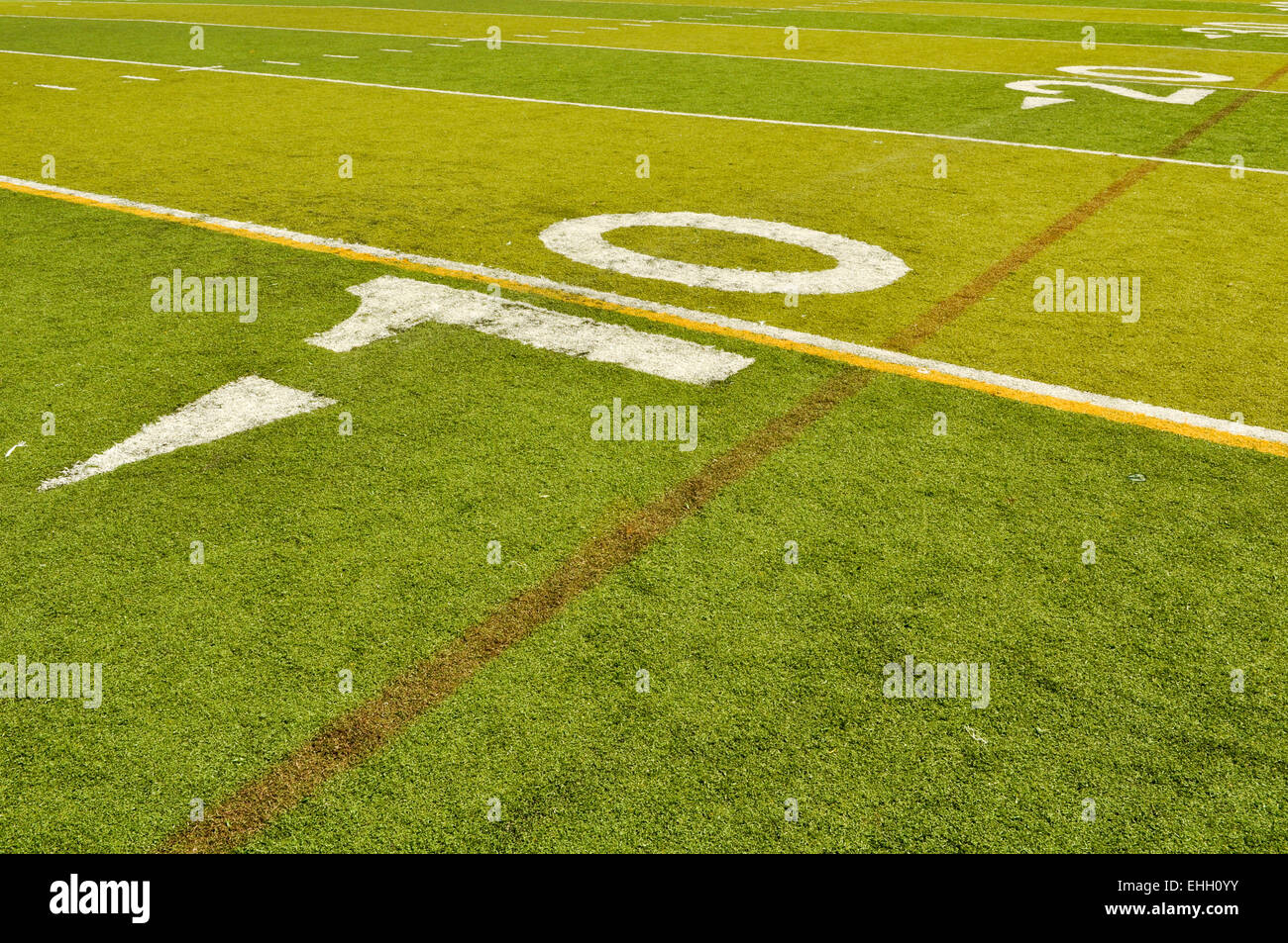 Football Field Ten Yardline Stock Photo - Alamy
