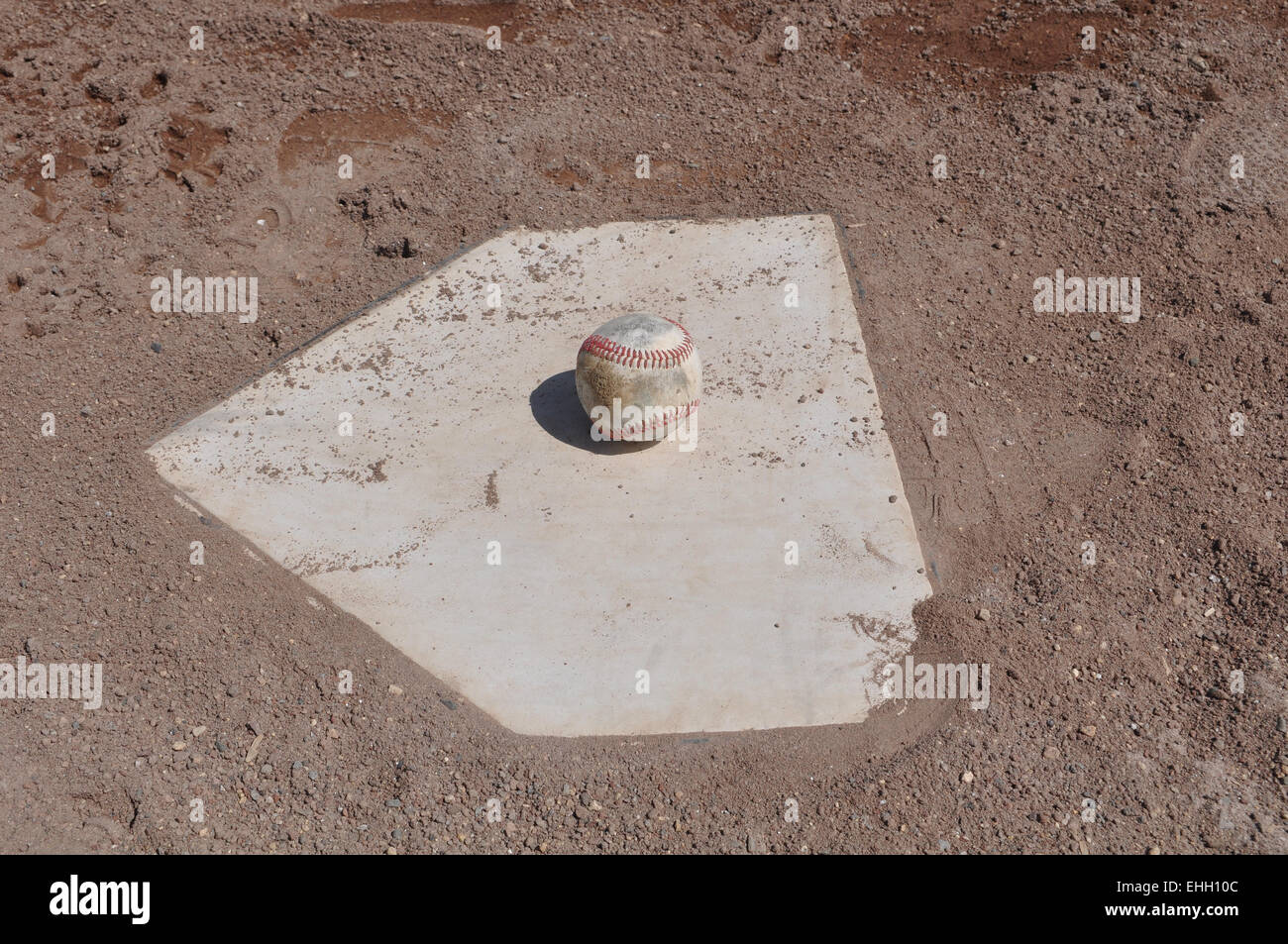 Baseball Close Up on Home Plate Stock Photo - Alamy