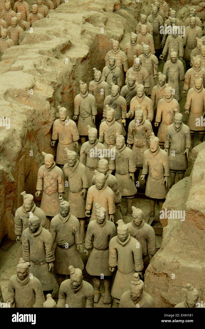 Detail of the Terracotta Army a 2000 year old tomb for the First ...