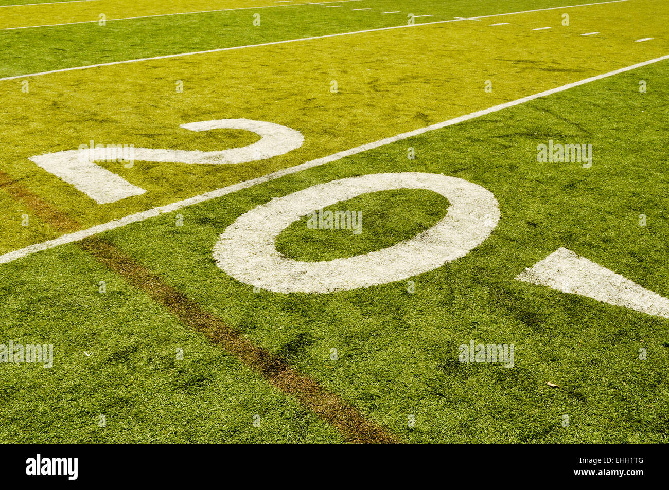 Twenty Yard Line on American Football Field Stock Photo - Alamy