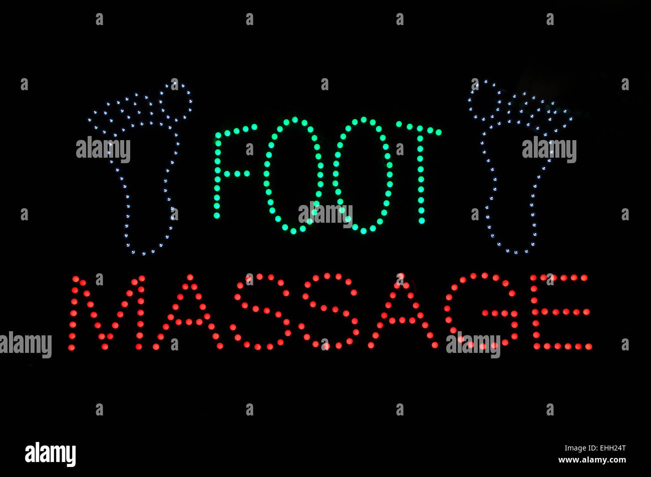 Foot Massage Neon Light Sign Stock Photo - Alamy