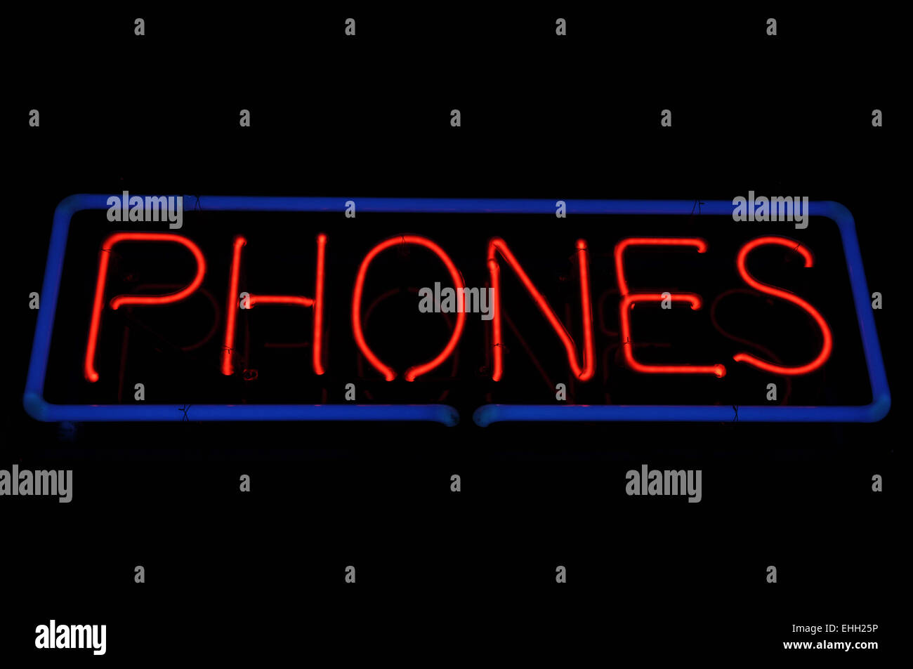 Phones Neon Sign Stock Photo - Alamy