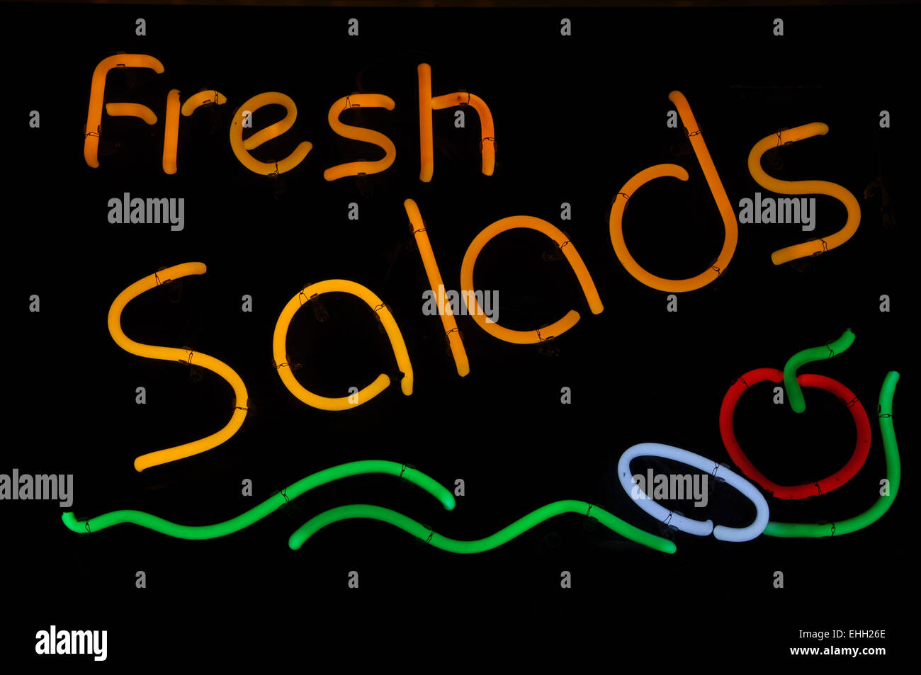 Fresh Salad Neon Sign Stock Photo - Alamy